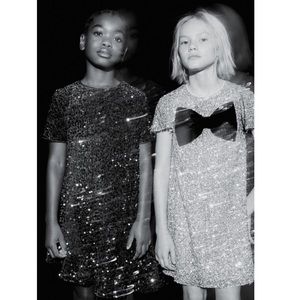 Zara | Dresses | Nwt Zara Girls Kids Gold Sequin Sequined Dress With ...